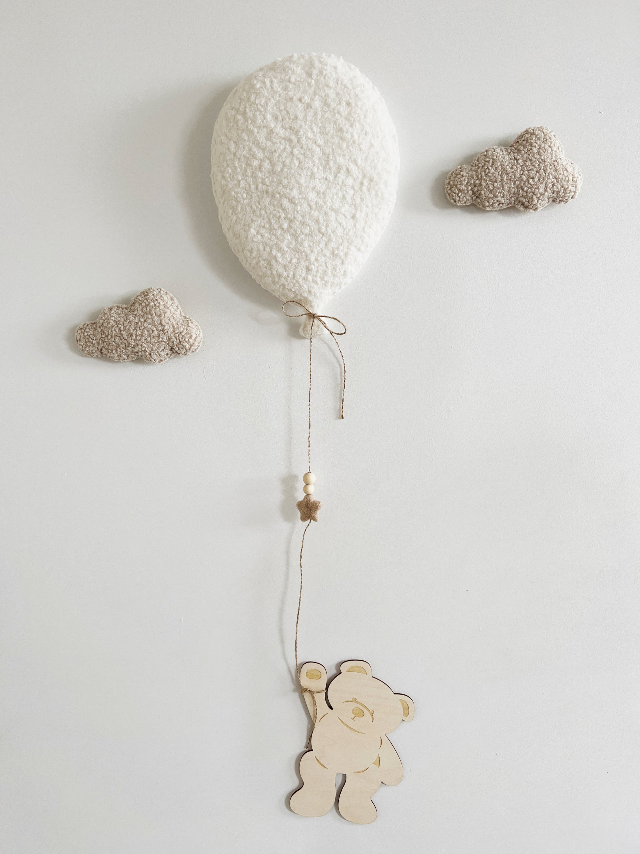 Wooden Teddy Bear Decoration – Nursery Decor by Amanda Lewis