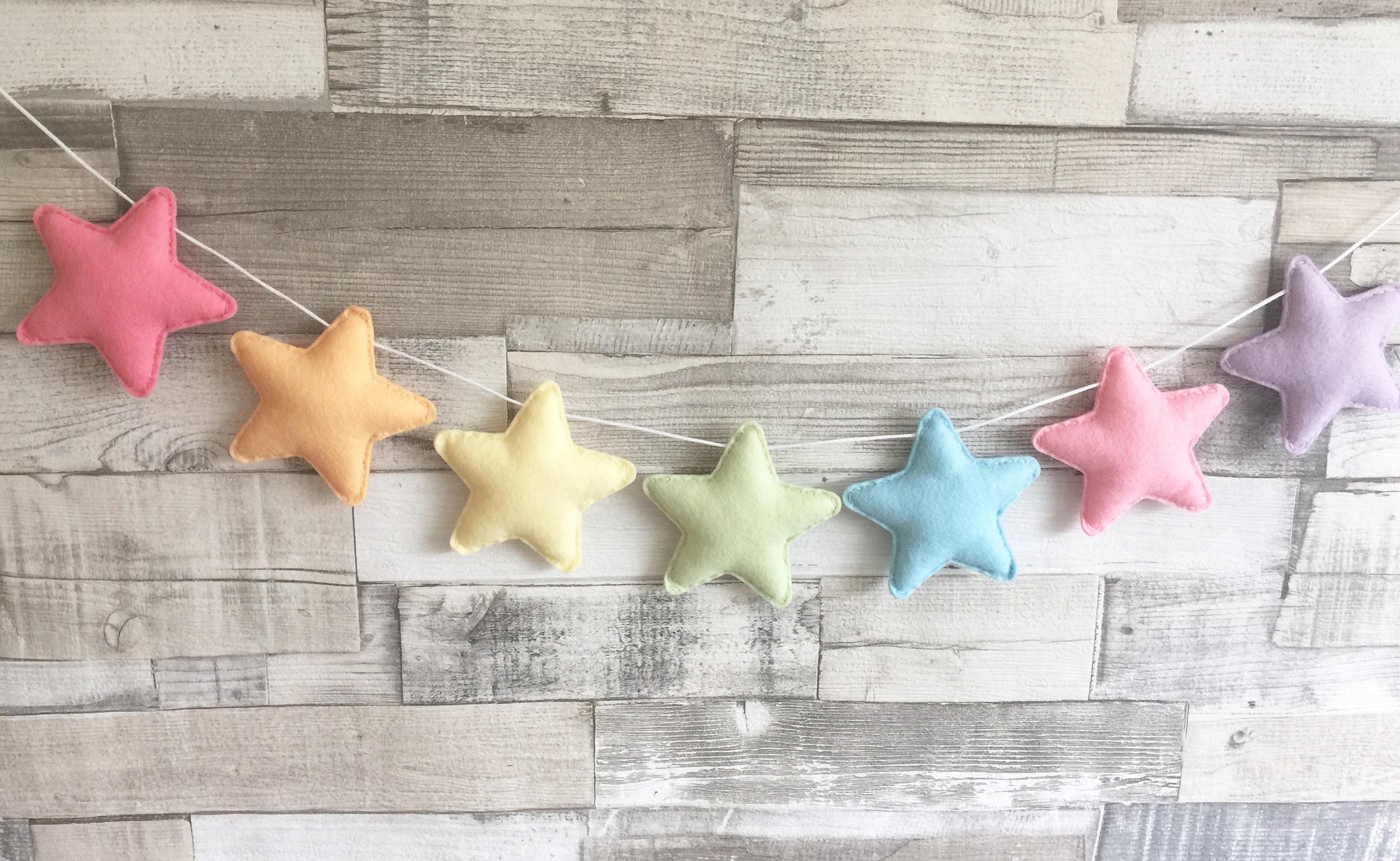Pastel Rainbow Stars Bunting – Nursery Decor by Amanda Lewis