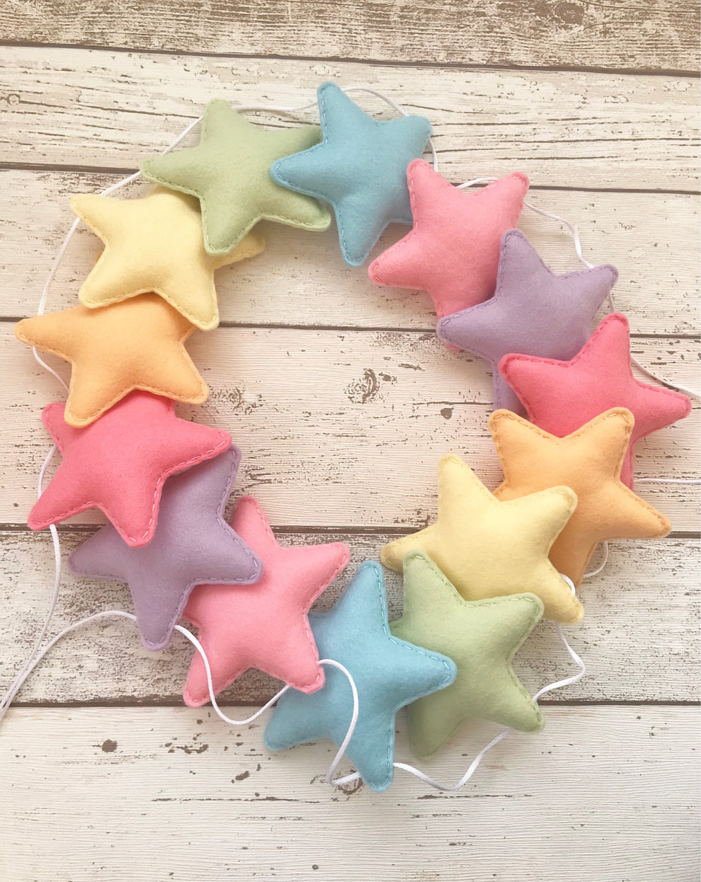 Pastel Rainbow Stars Bunting – Nursery Decor by Amanda Lewis