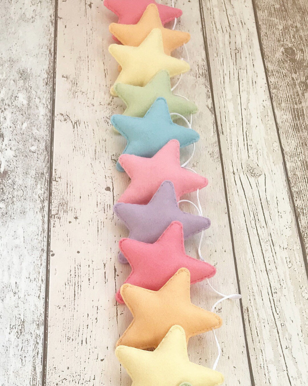 Pastel Rainbow Stars Bunting – Nursery Decor by Amanda Lewis